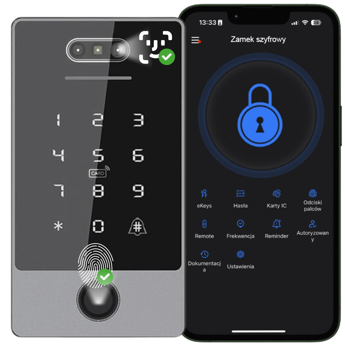 Zamek szyfrowy K5F TTLock z możliwością skanu twarzy - Spreest