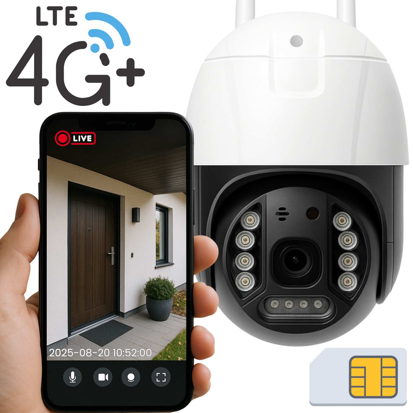 Kamera obrotowa C15X-4G V380 PRO GSM zdalny dostęp - Spreest